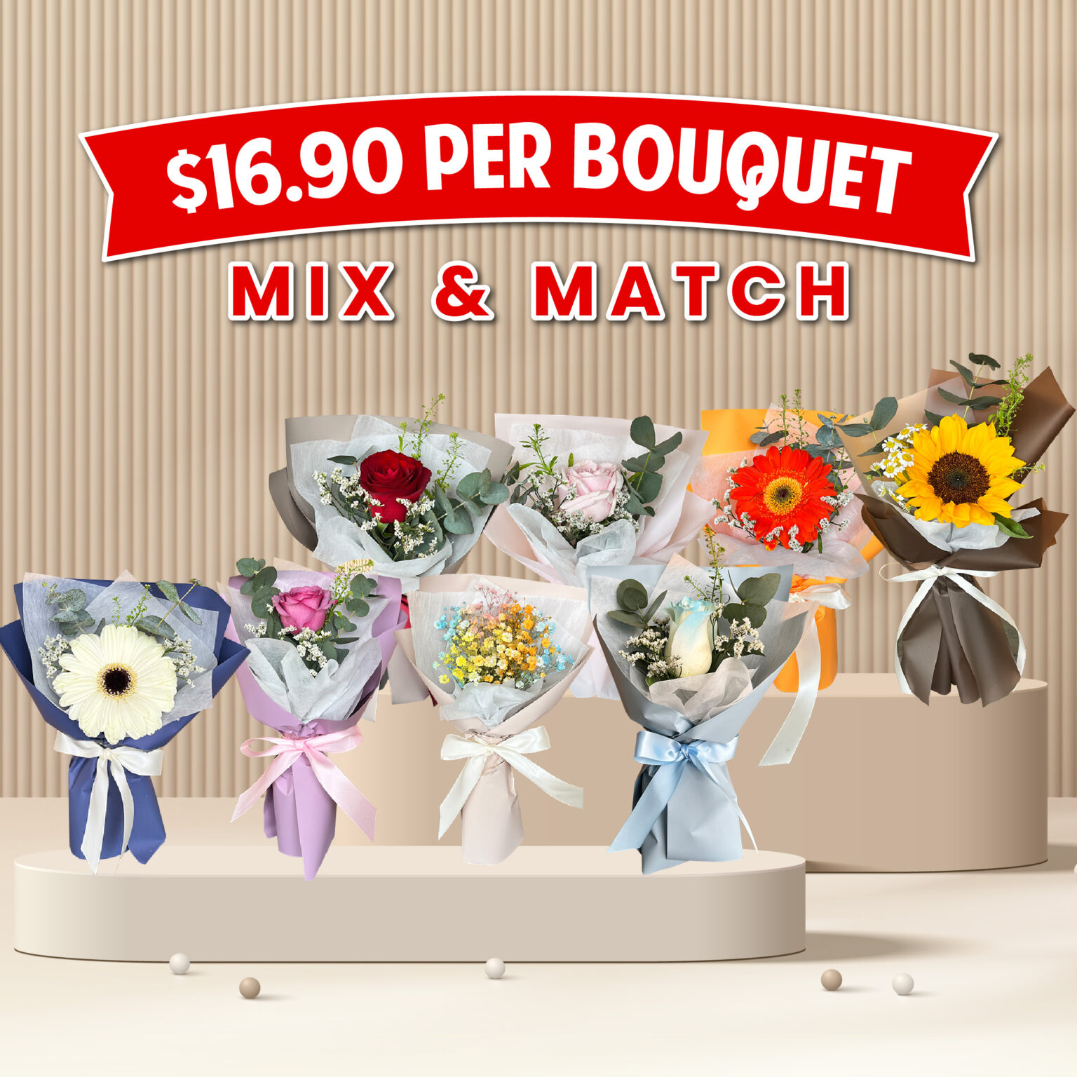 Premium Single Stalk Series ($16.90/Bouquet) | Single Stalk Rose Singapore